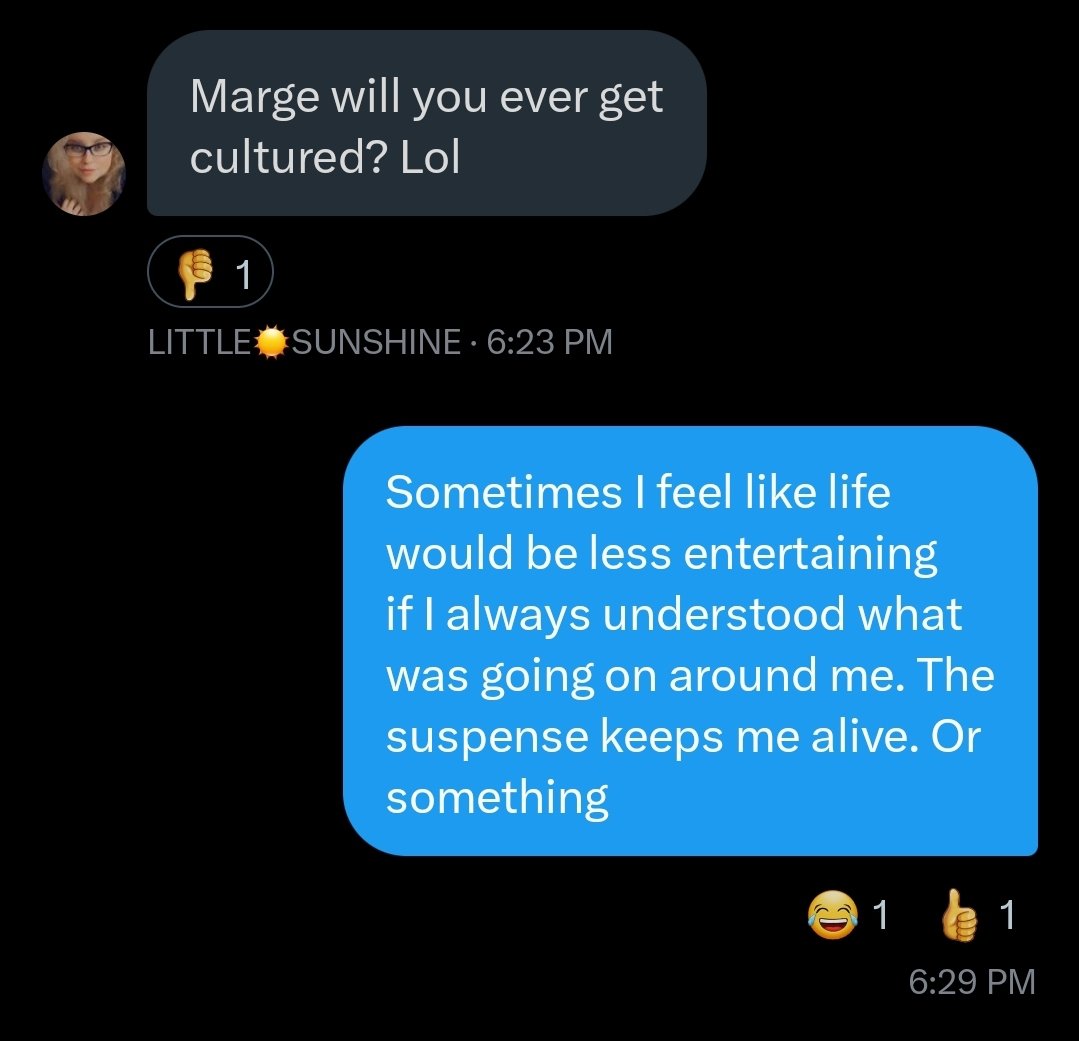 Marjorie the Assarchist Jew🧁 on Twitter: "If you find a bitch that's more self-aware than I am ...