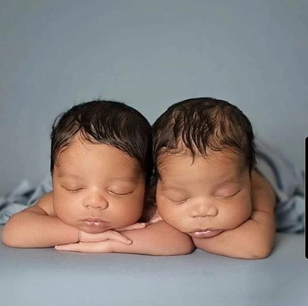 Cute Black Newborn Babies Twins