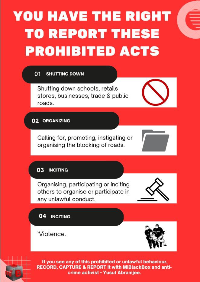 Yusuf Abramjee on Twitter: "#NATIONALSHUTDOWN Be proactive by recording, reporting & capturing ...