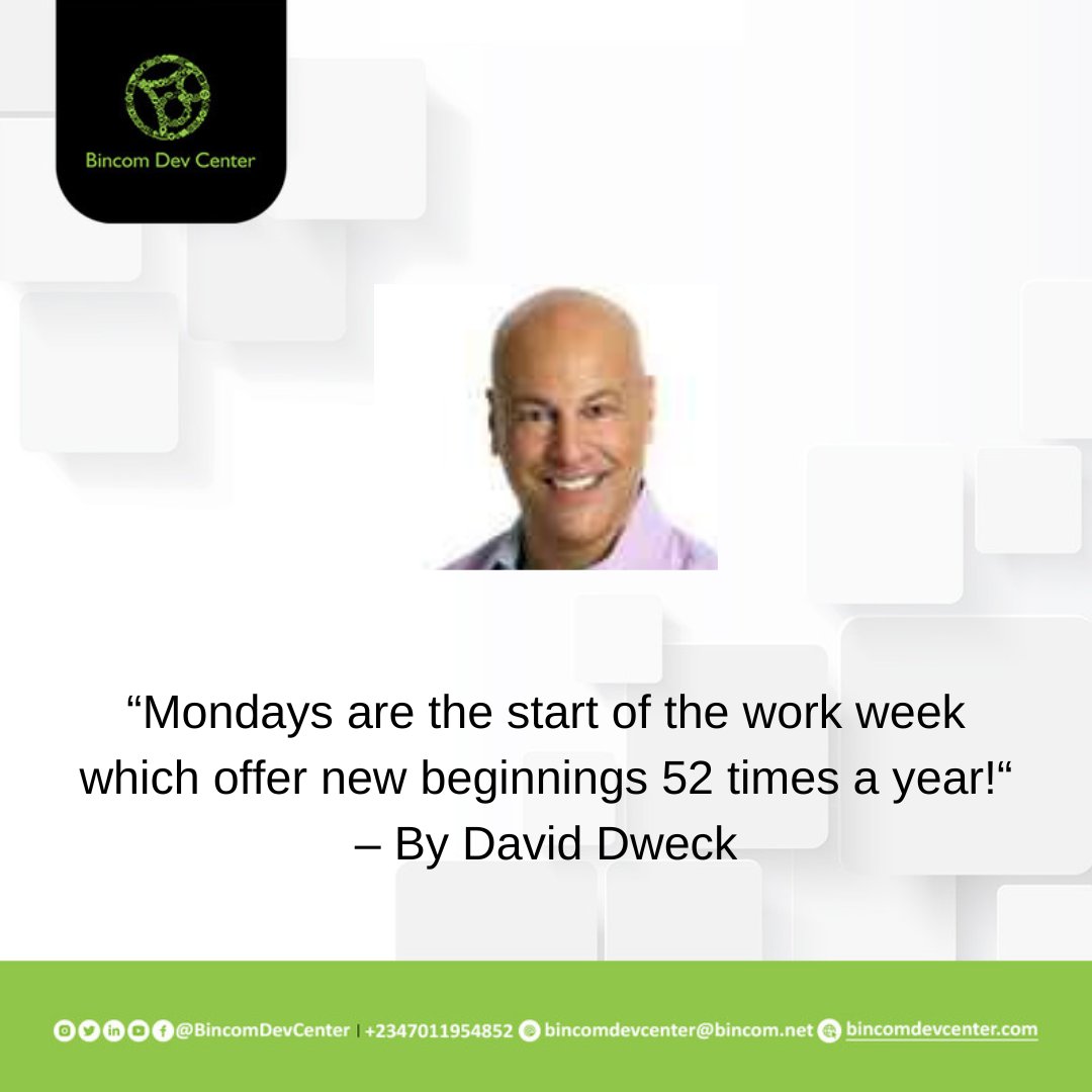Bincom Dev Center On Twitter Mondays Are The Start Of The Work Week Which Offer New