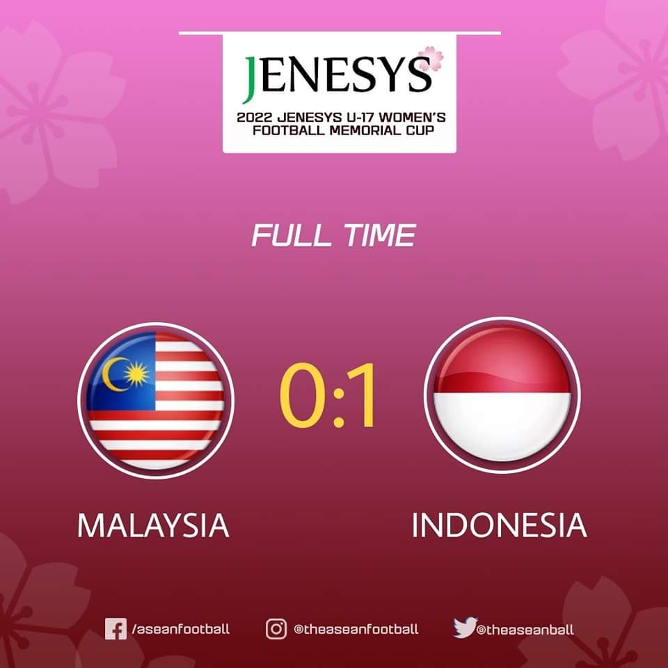 ASEAN FOOTBALL on Twitter: "💮2022 JENESYS U-17 Women’s Football Memorial Cup FT: Malaysia 🇲🇾 0-1 ...