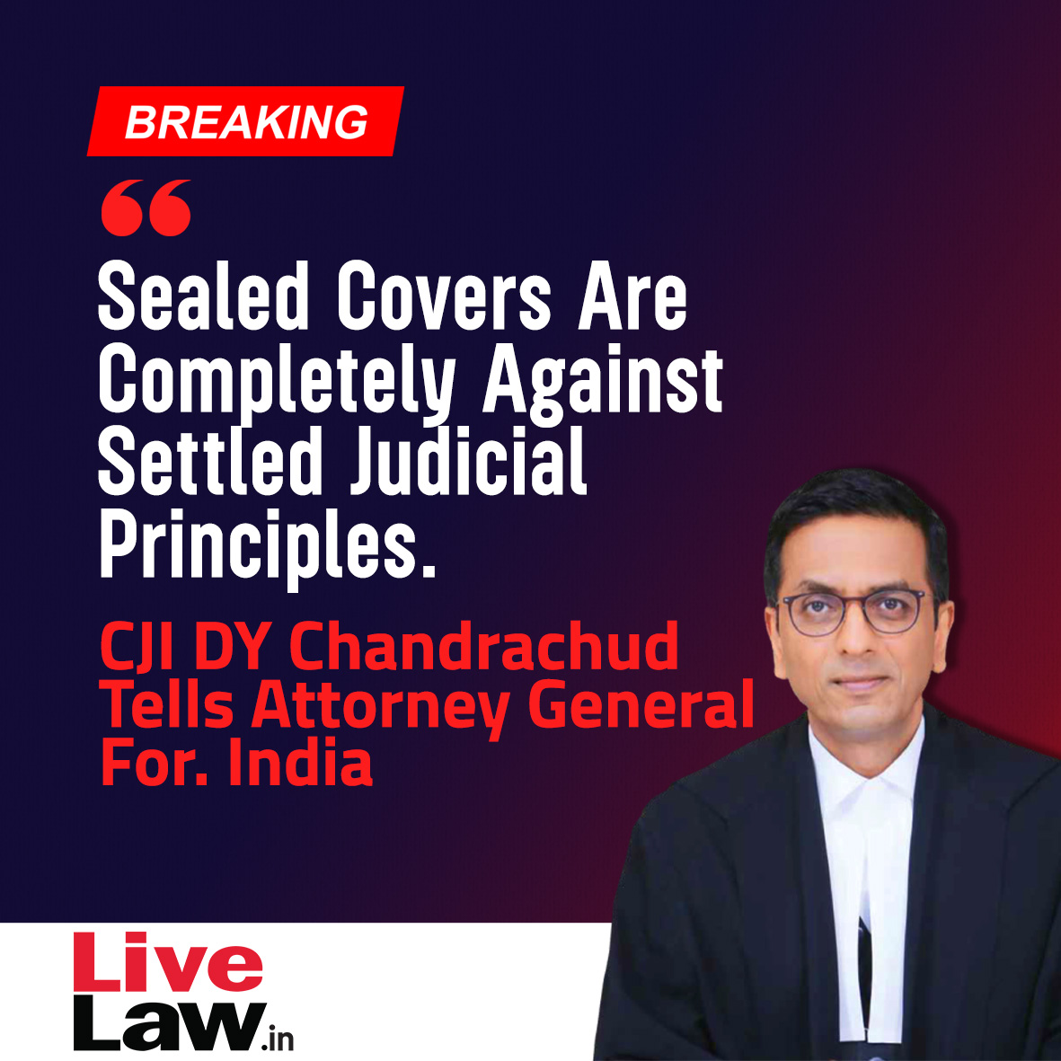 Live Law on Twitter: "#CJIDYChandrachud #Sealedcover #SupremeCourt"