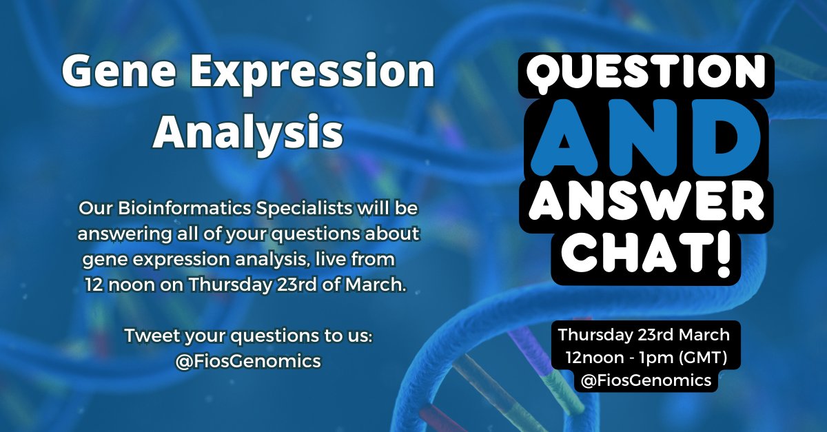 Fios Genomics on Twitter: "We'll be answering your #geneexpression analysis questions, live on ...