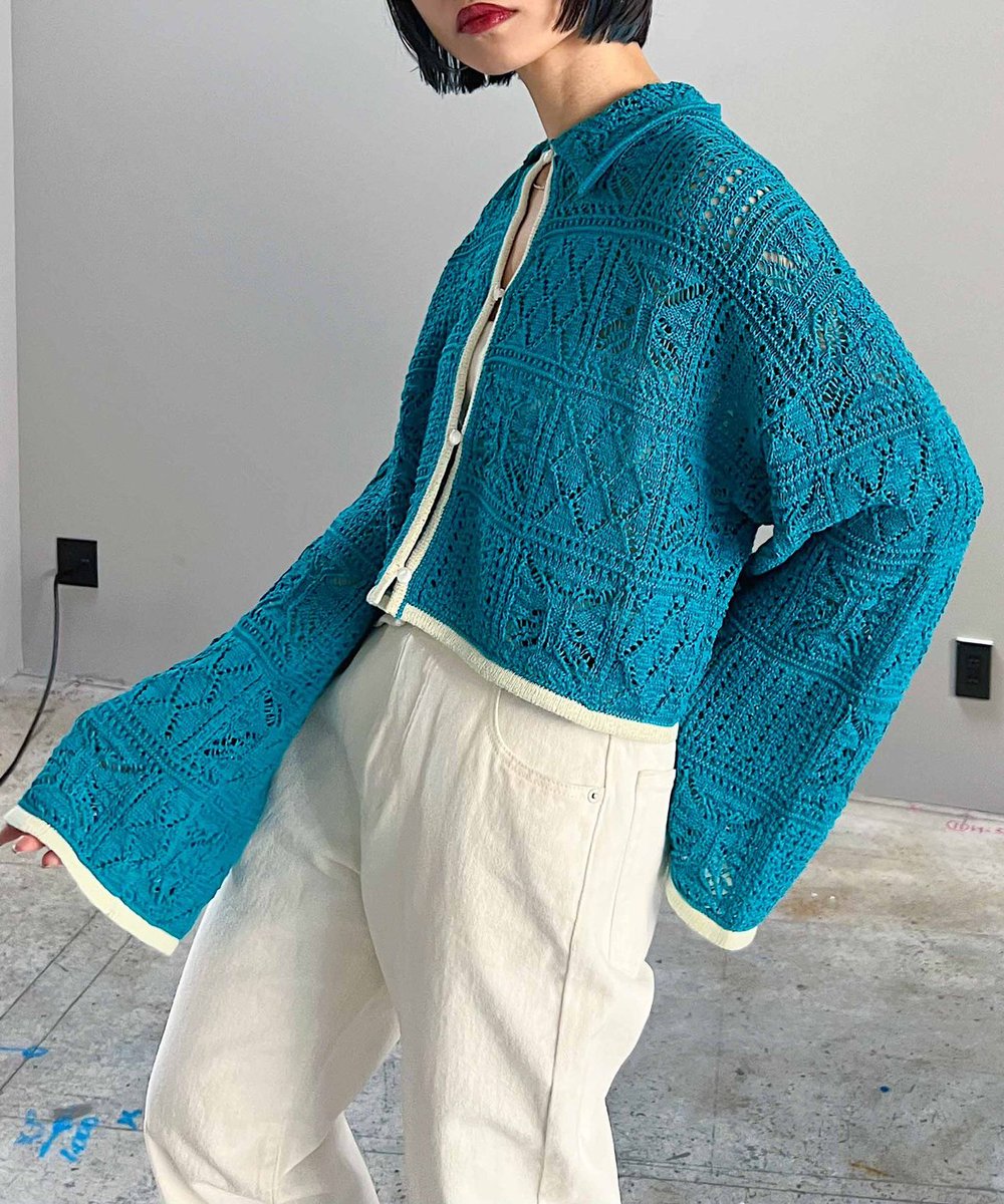 ページボーイ on Twitter: " NEW ITEM ☑クロシェライクエリツキカーディガン ¥7,150(tax in)ㅤ offwhite,black,mint/3color ...