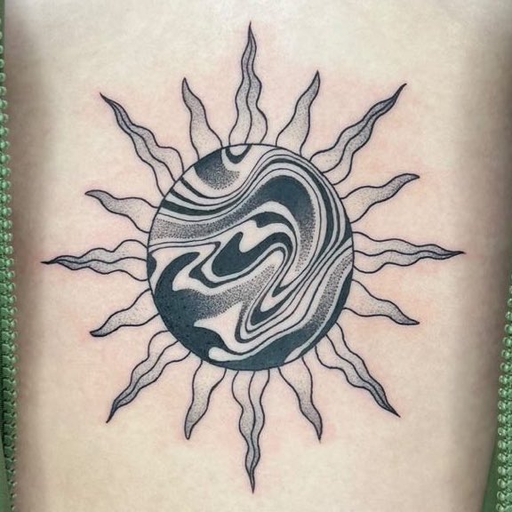Psychedelic Sun Tattoo