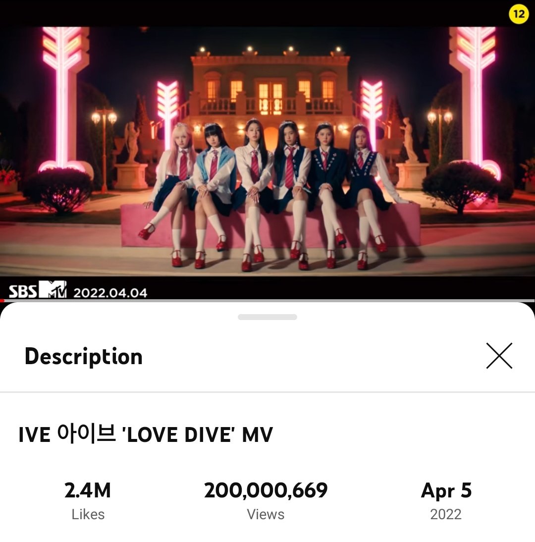A on Twitter: "RT @IVEHashtagTeam: LOVE DIVE REACHED 200M VIEWS! 🎉 LOVE DIVE 200M VIEWS #IVE ...