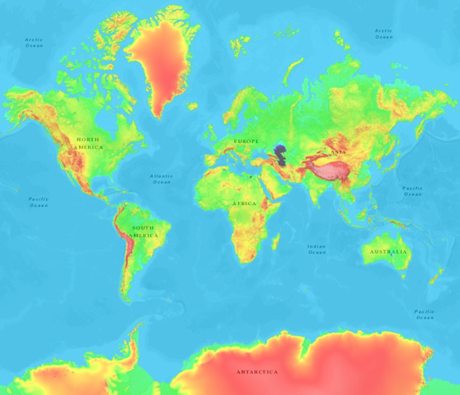 Topographic World Maps