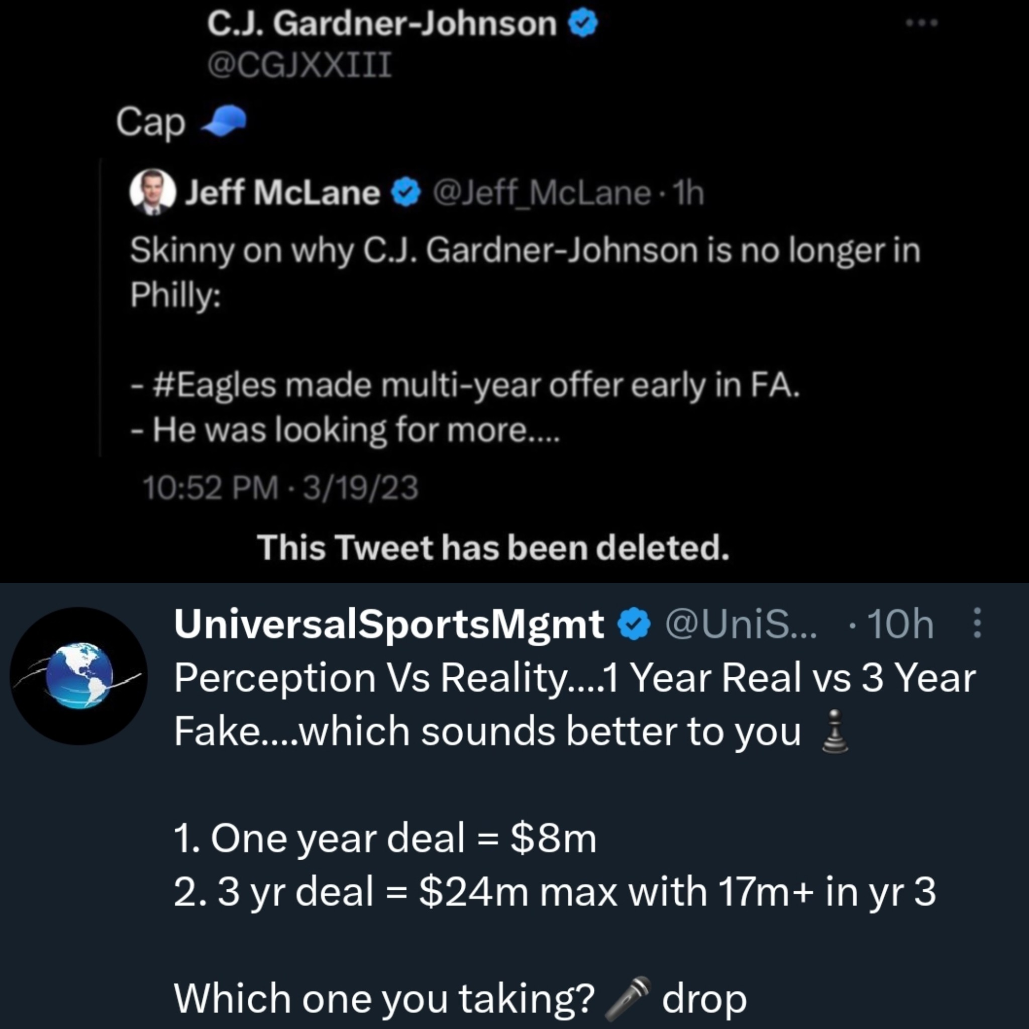 Mostly Eagles Tweets on Twitter: "@ddaniels2d @BrendenDeeg_ He called it cap earlier then likes ...