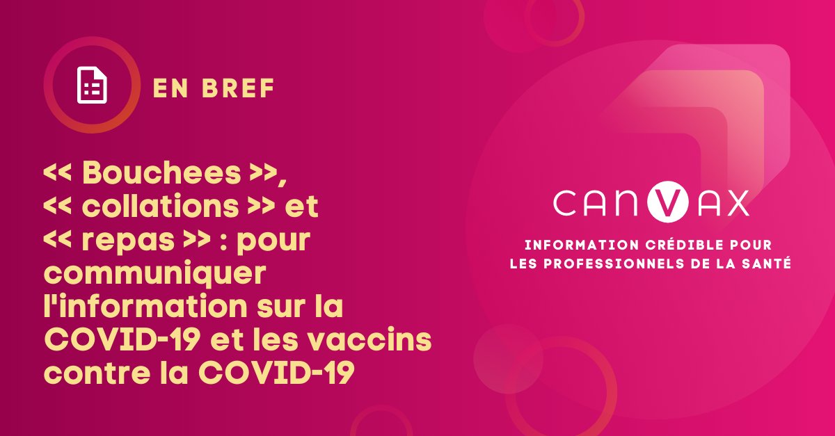 CANVax on Twitter: "CANVax en bref 📕 | « Bouchées », « collations » et « repas » : pour ...