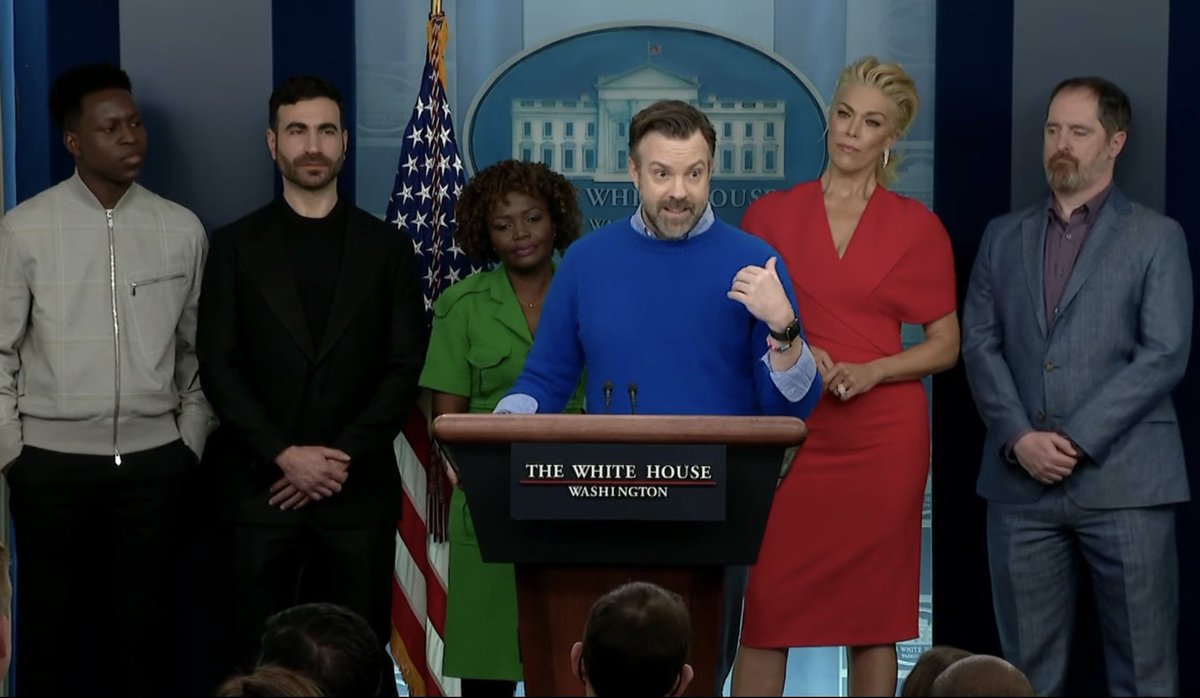Discussingfilm On Twitter The Cast Of ‘ted Lasso At The White House