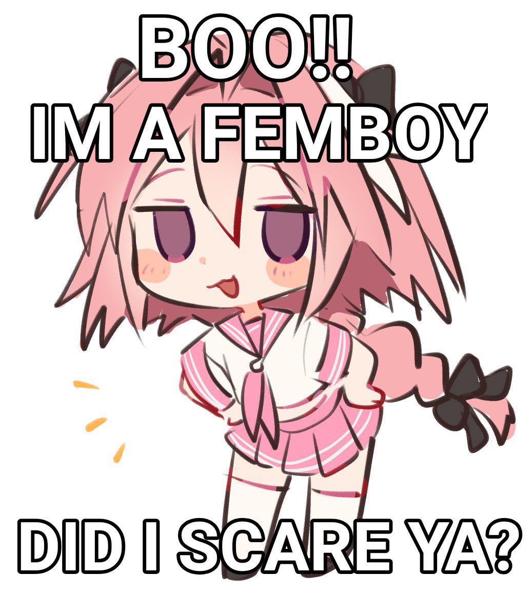 Facehurt on Twitter: "Boo *scares my followers* I’m a scary femboy!!!"