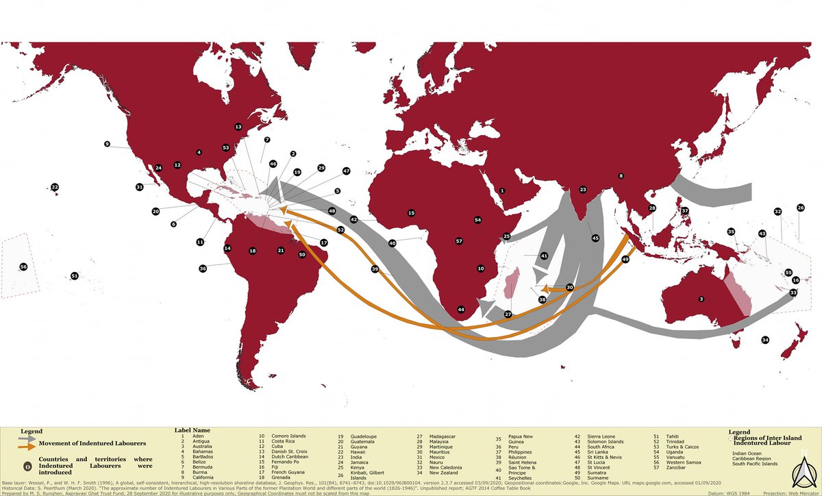 🧵[1/n] #IndenturedLabour: The saga of 🇬🇧British colonizers replacing ...