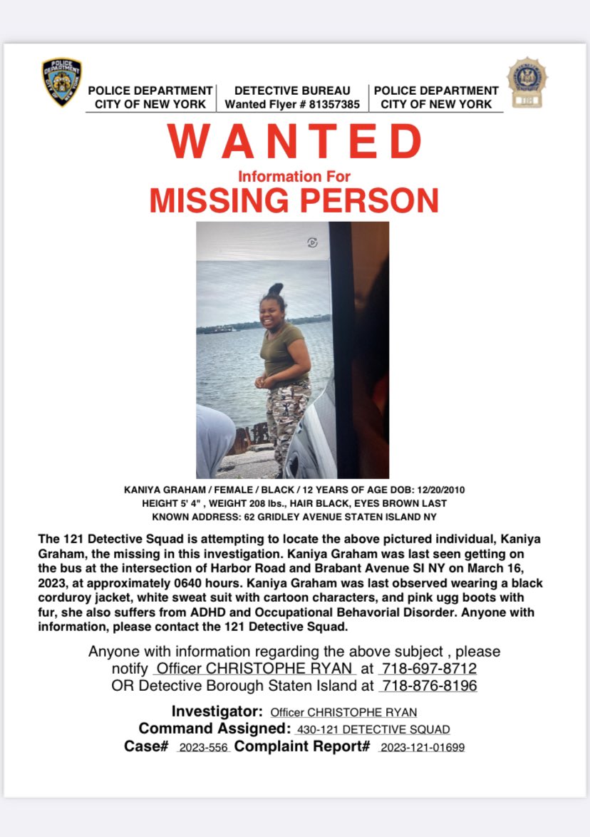 Nypd 121st Precinct On Twitter We Need Your Help Locating Kaniya