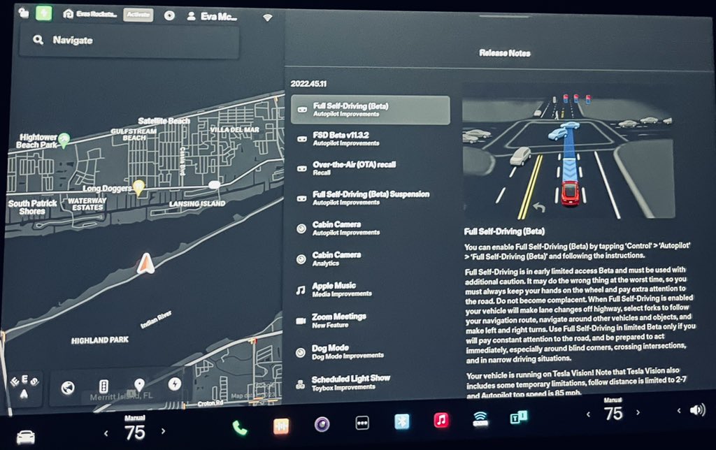 Eva McMillan ♥️ on Twitter: "Done. FSD V11 Rocks!"