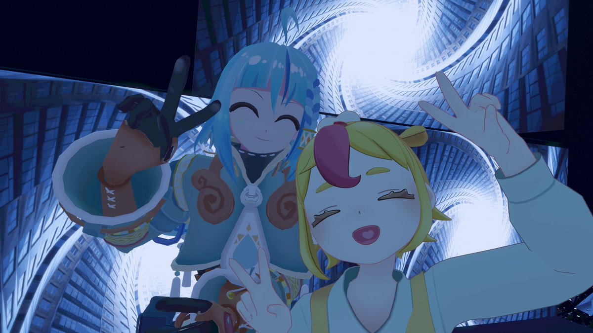 おむらいす食堂 on Twitter: "#cluster #ぶいめぐり 集合写真ズ！ Unityを使わずclusterのワールドクラフトで作られた会場…やば！！！！ 畳の6畳間で駄弁るような ...