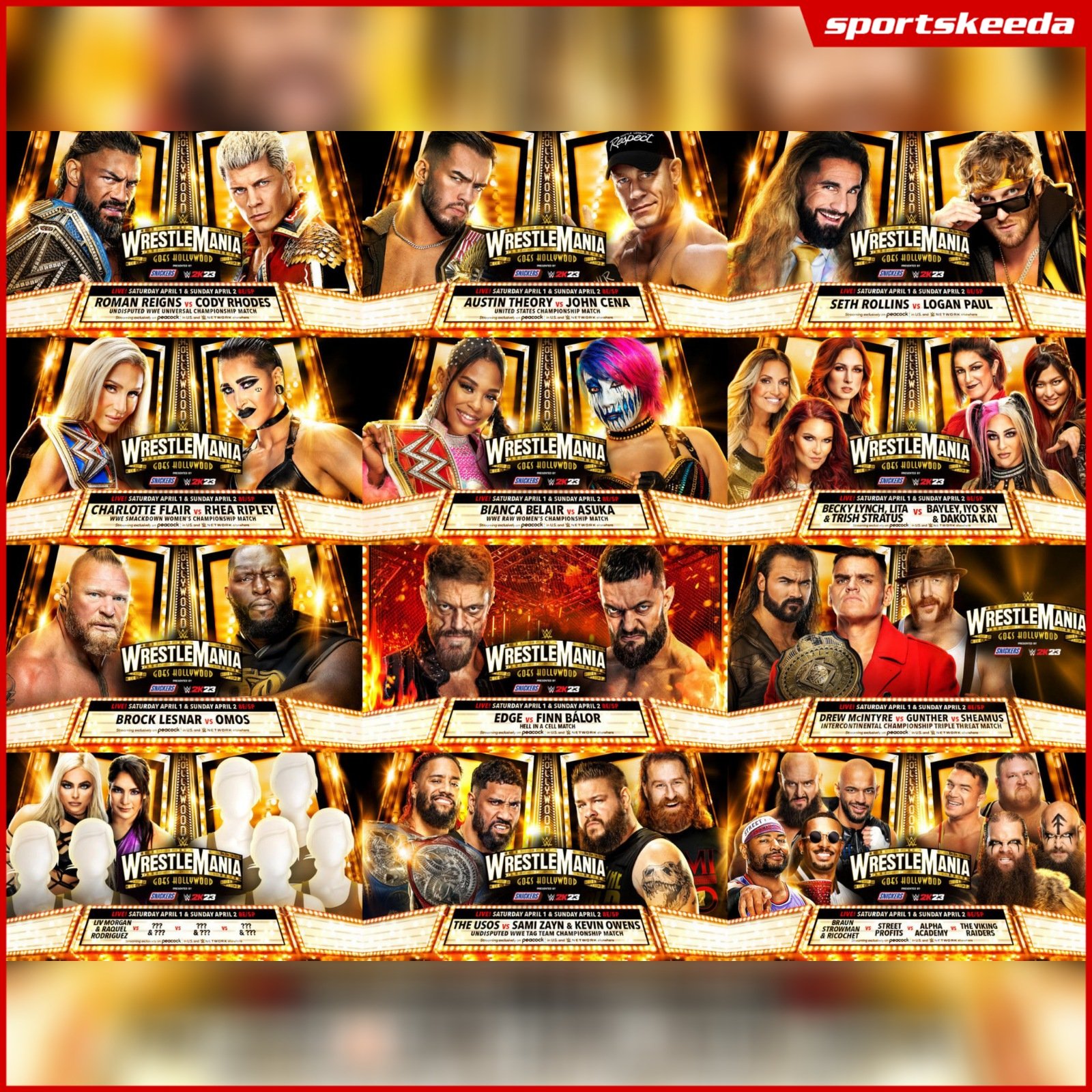 Wrestlemania 23 Match Card
