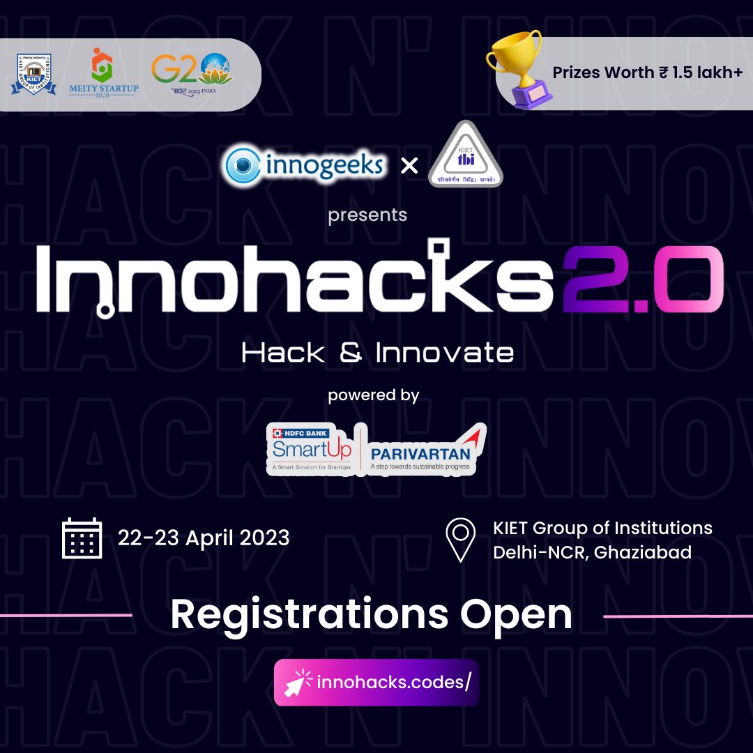 Kiet Group Of Institutions On Twitter Biggest Offline Hackathon Of The Year Innohacks 2 0
