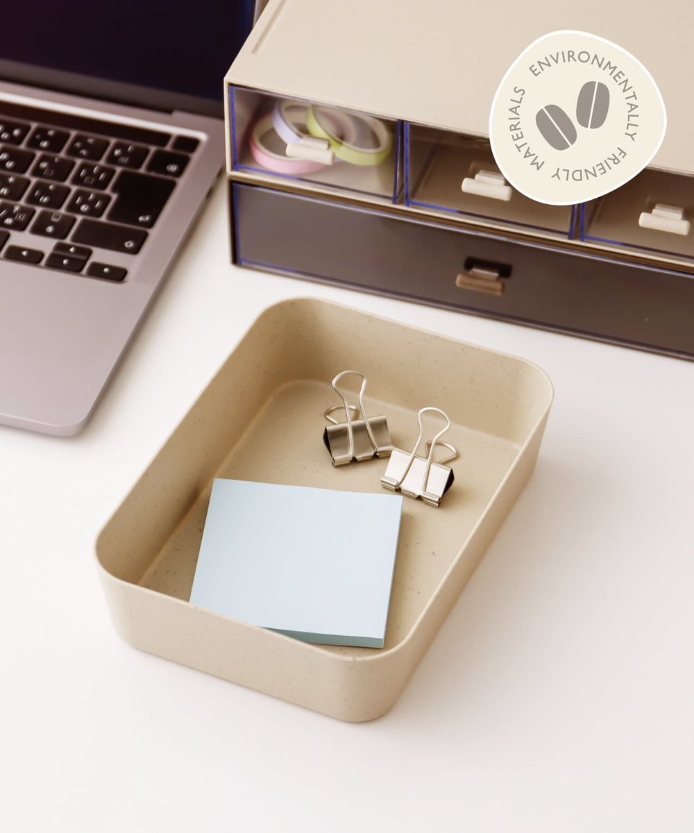 3COINSスリーコインズ【公式】 on Twitter: "サスティナブルな暮らし🌎 ECOトレー：小サイズ 150円(税込165円) 約幅17.8×奥行12.8×高さ4.2cm 引き出しの ...