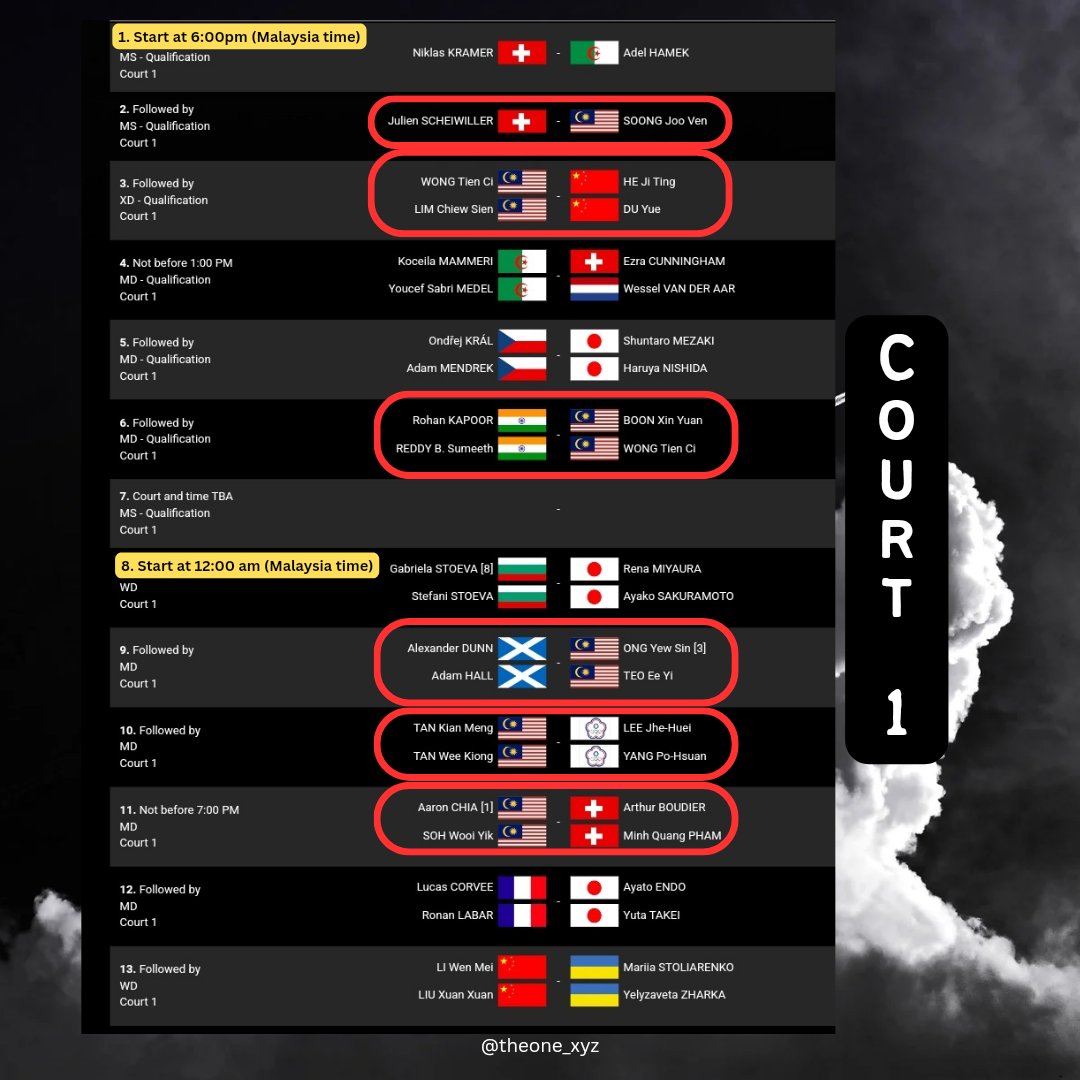 Z 💎🇲🇾 on Twitter: "2. Live SCORE link & Order of Play: Link 👉🏻 https://tournamentsoftware.com ...