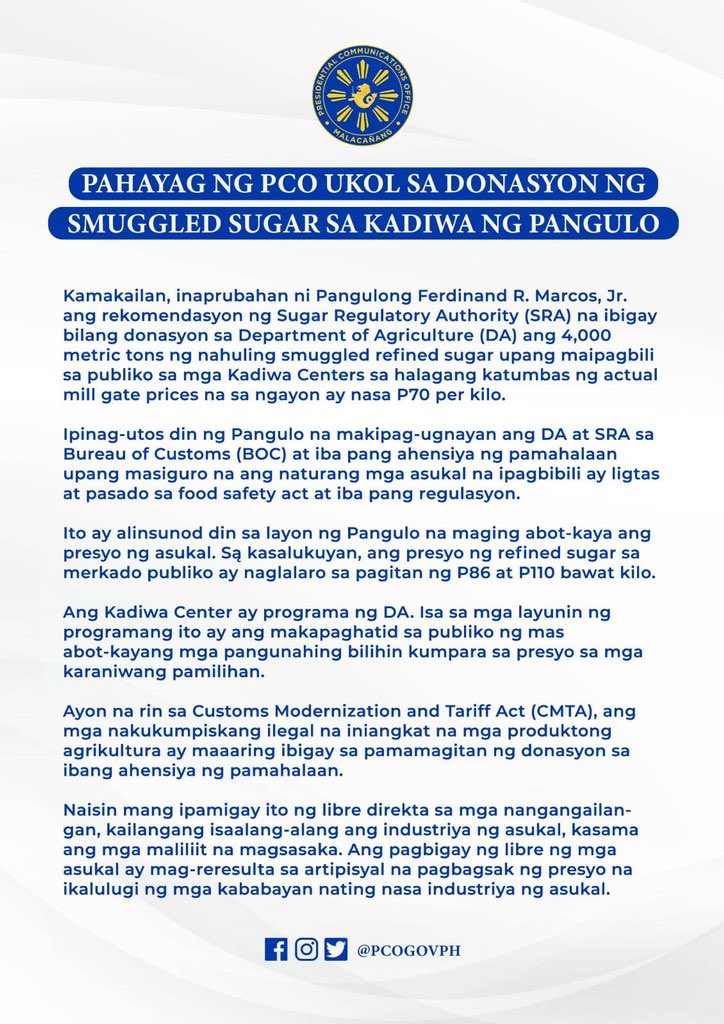 Presidential Communications Office On Twitter Basahin Pahayag Ng