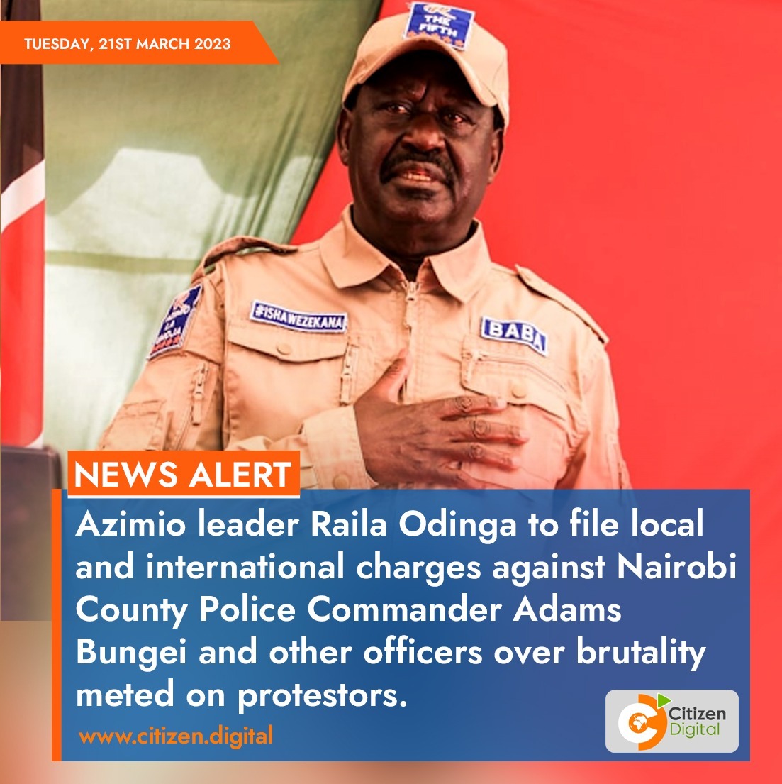 Hot 96 FM Kenya on Twitter: "Azimio leader Raila Odinga to file local and international charges ...