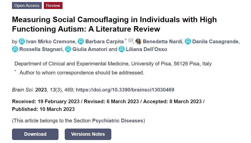 Brain Sciences MDPI on Twitter: "#mdpibrainsci Measuring Social Camouflaging in Individuals with ...