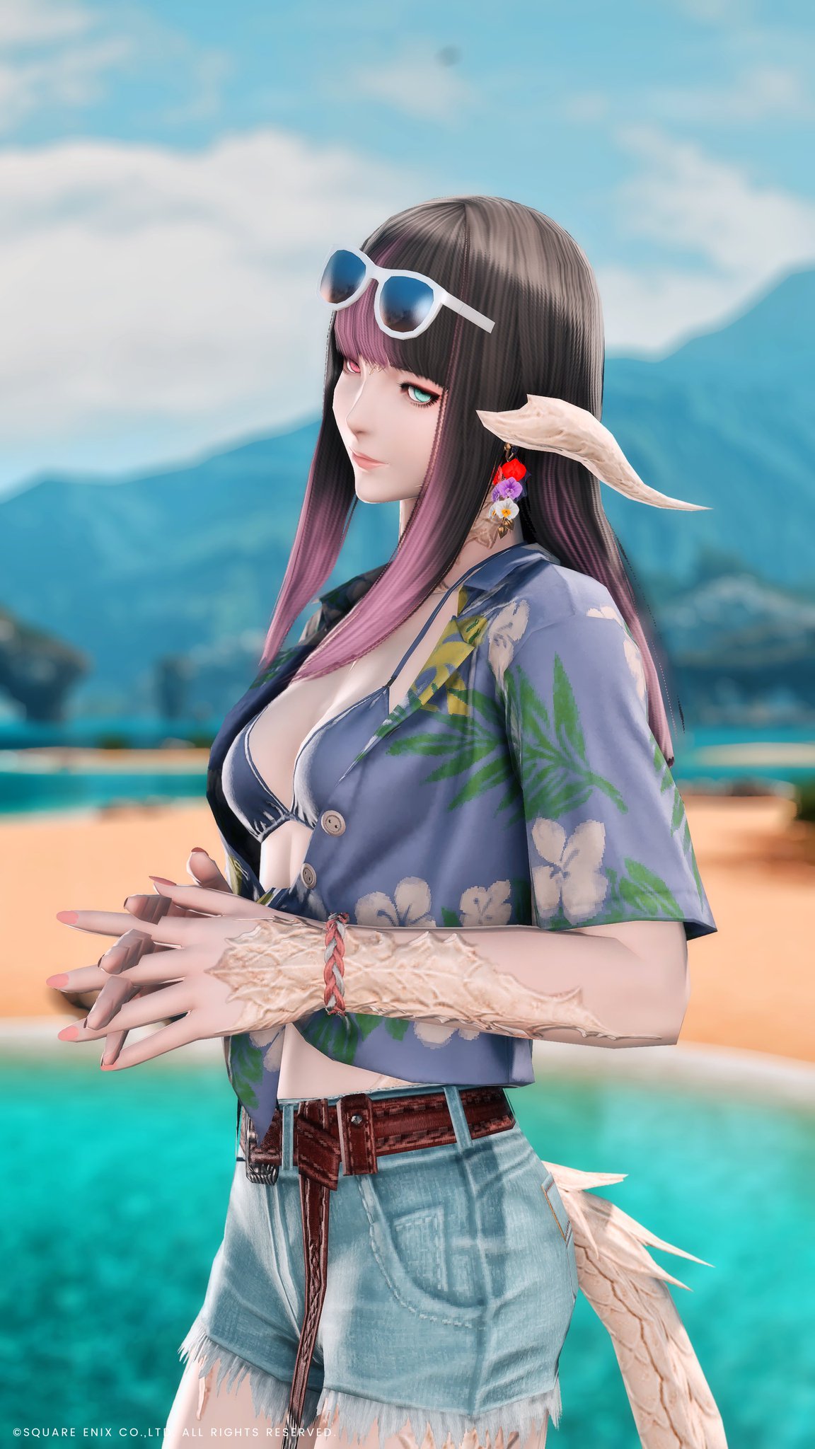 だん@FF14🜸 on Twitter: "#おはウラ & #おやウラ です🏝 たまには別の髪型もためしてみる꒰⑅ᐢ. ̫.ᐢ꒱💜 #FF14 #本日のアウラ #メスラ #XIV ...