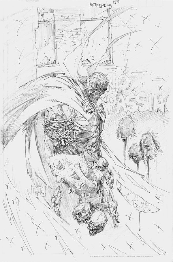 Daily Spawn Archive on Twitter: "From pencil to final cover. The cover of Spawn #129. Art by ...
