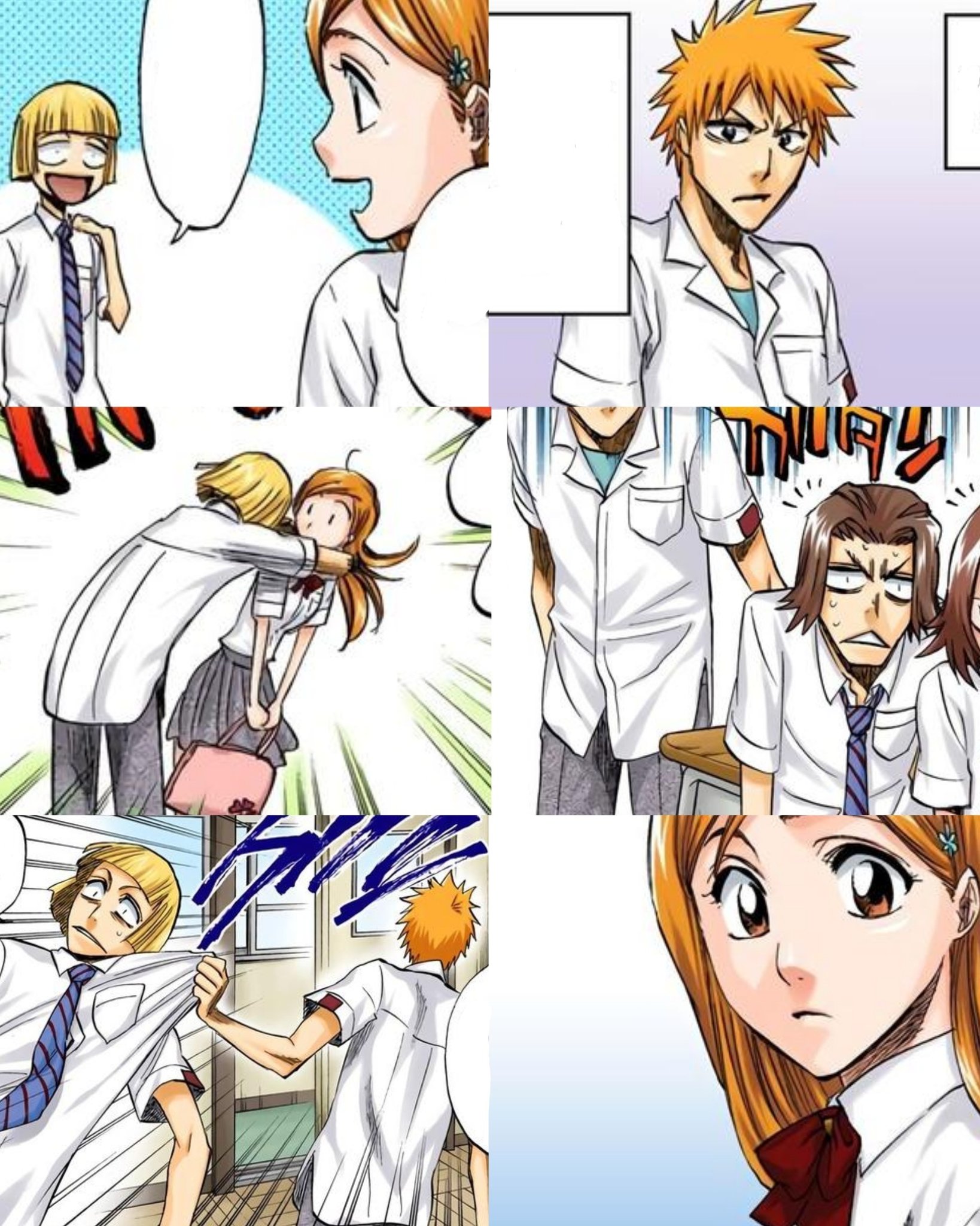 Ichihime pics 💜 on Twitter: "ichigo's reaction when shinji flirts with orihime https://t.co ...