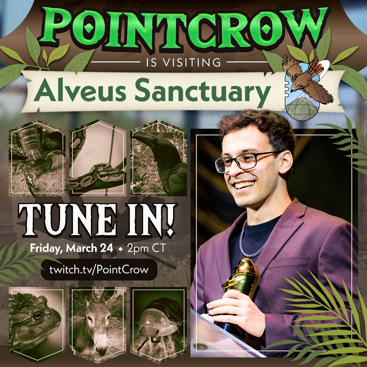 Alveus Sanctuary on Twitter: "💚💜 Get ready for PointCrow's visit to Alveus FRIDAY march 24th ...