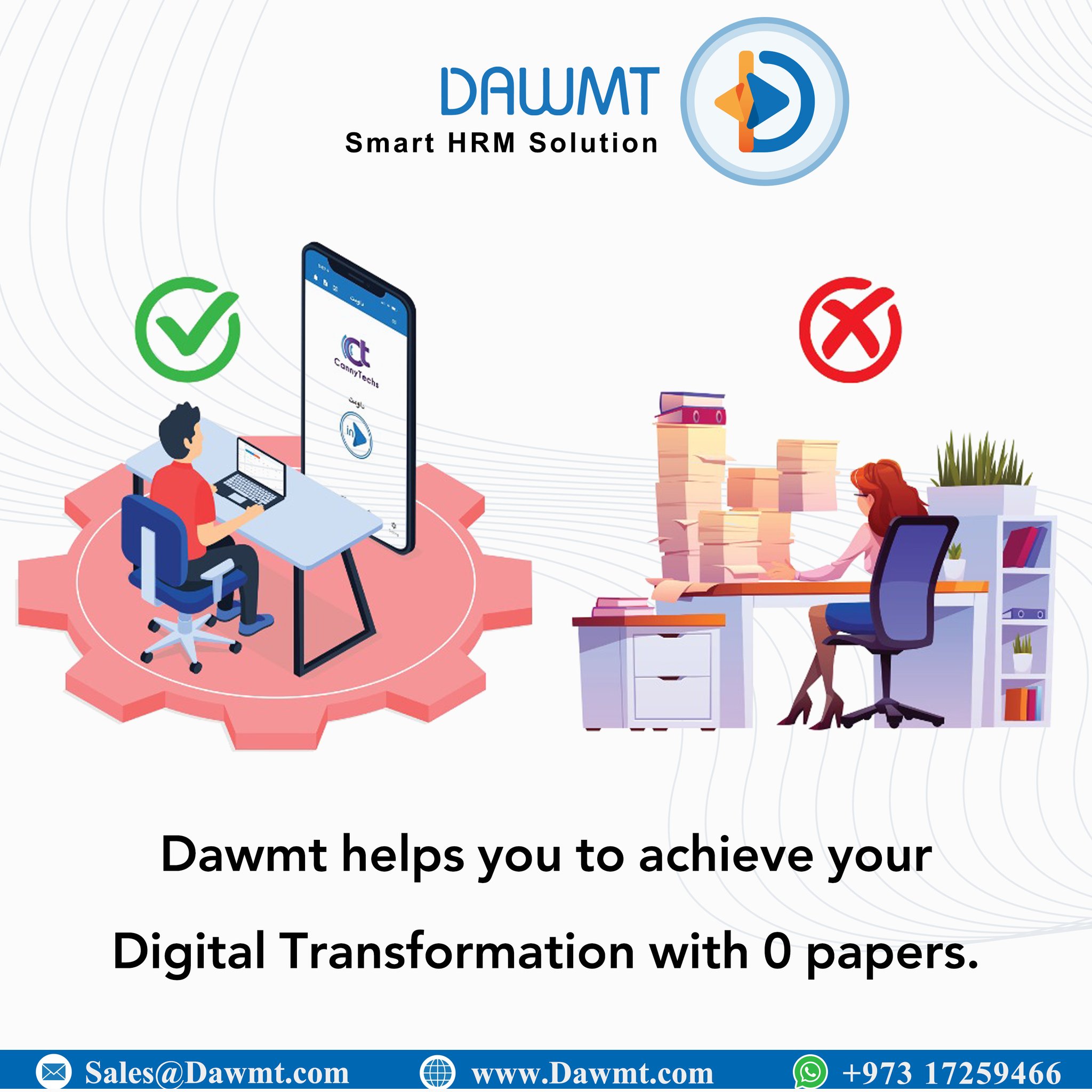Dawmt on Twitter: "Dawmt helps you to achieve your digital transformation with 0 papers. #hr # ...