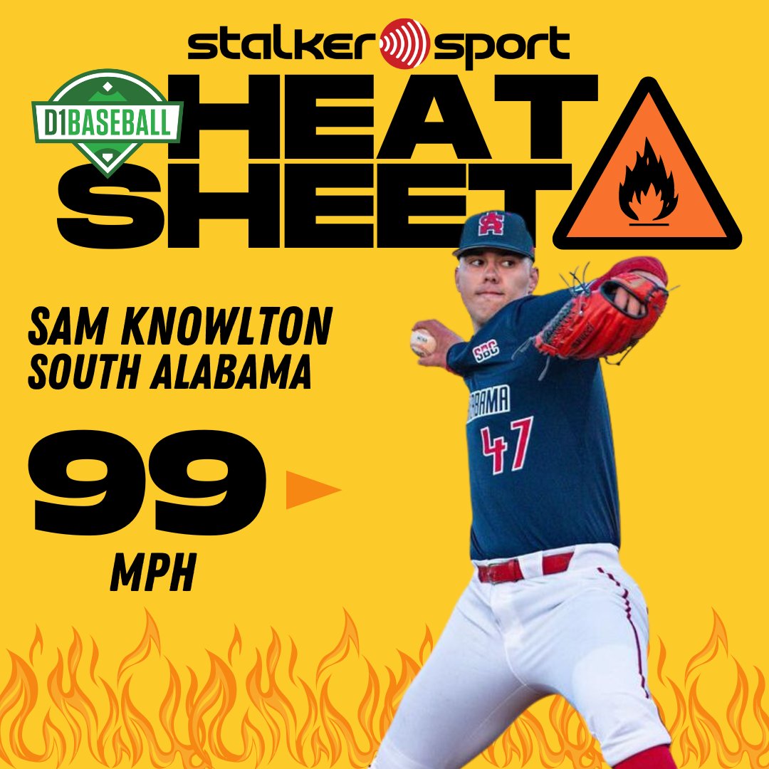 D1Baseball on Twitter: ".@SouthAlabamaBSB's Sam Knowlton reared back and fired a 99-mph octane ...