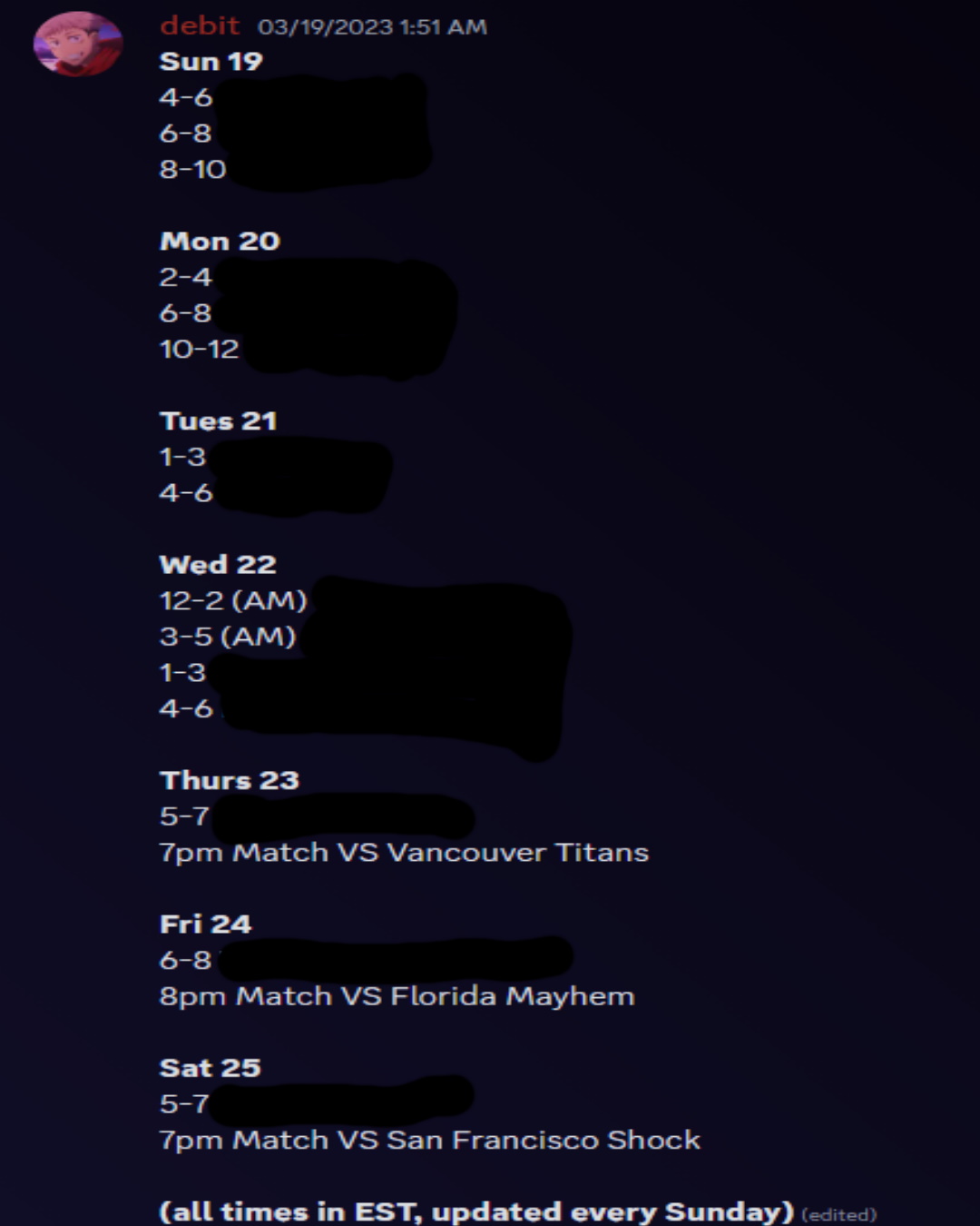 Timeless on Twitter: "@PA0ll3tt3 @overwatchleague cause of our current schedule, probably ...