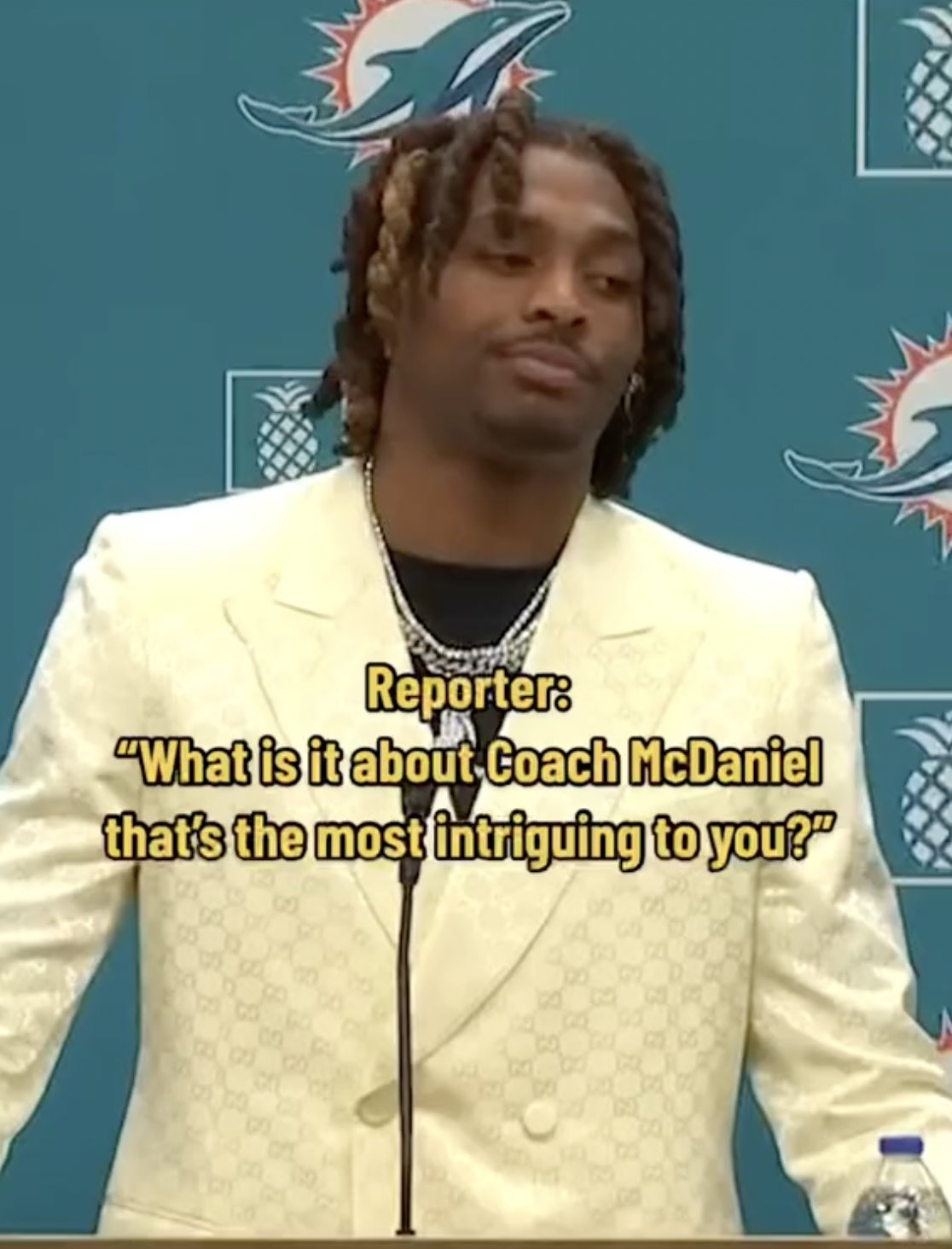 NFL on Twitter: "Coach Mike McDaniel might be a little weird…but @jalenramsey knows that being ...