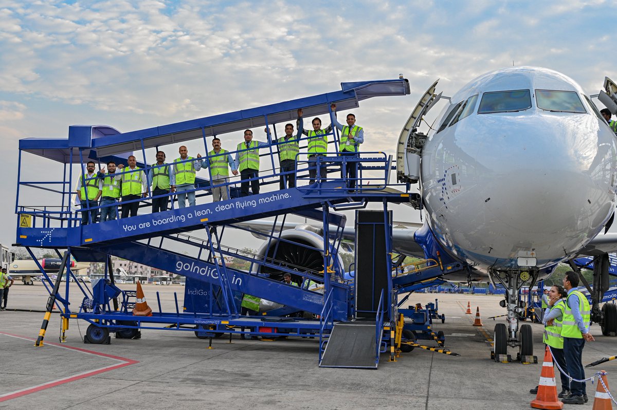 Indigo takes trial of 3-door disembarkation at SVPI airport in ...