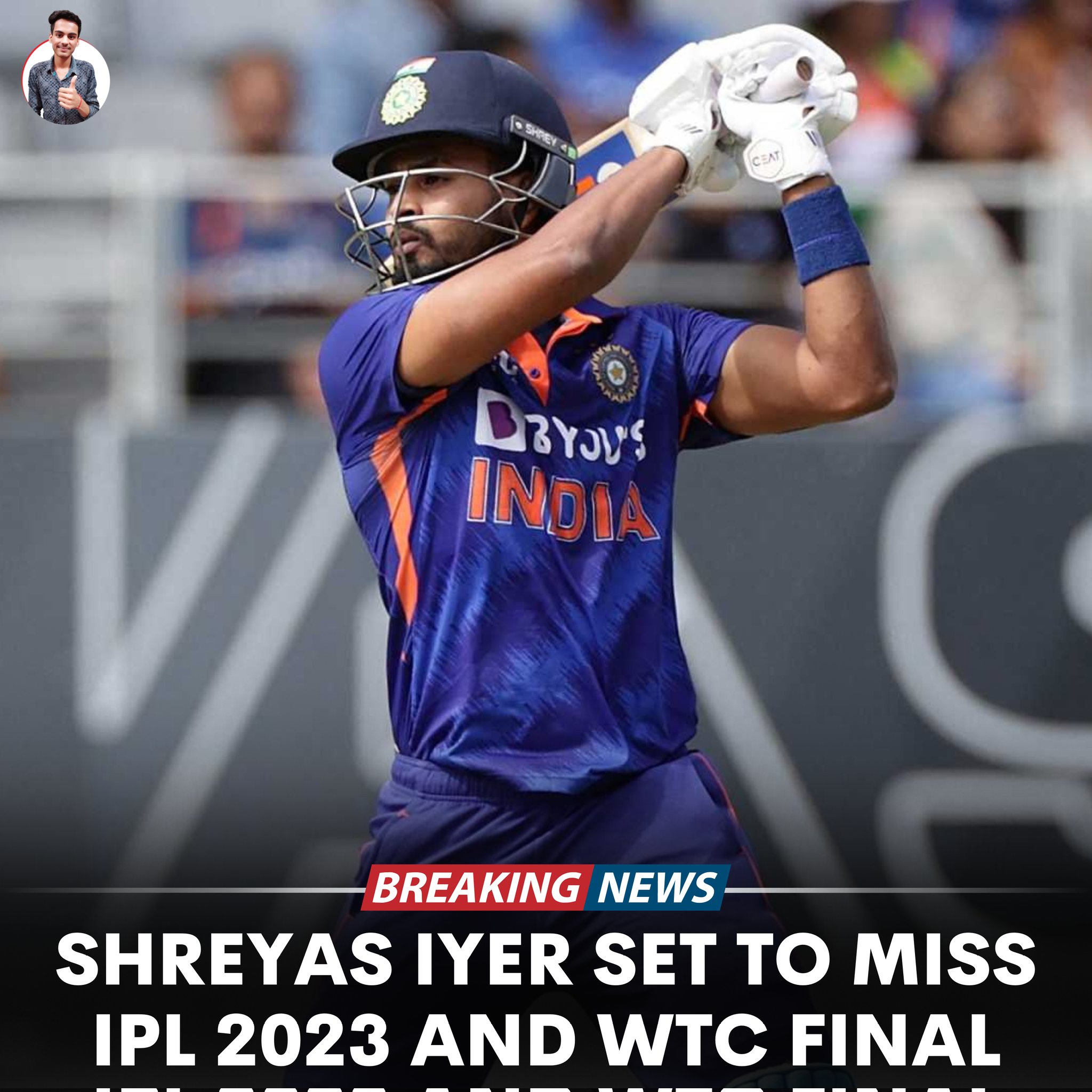 Dr. Cric Point 🏏 on Twitter: "Shreyas Iyer ruled out from 4-5 months of Cricket. (TOI) https://t ...