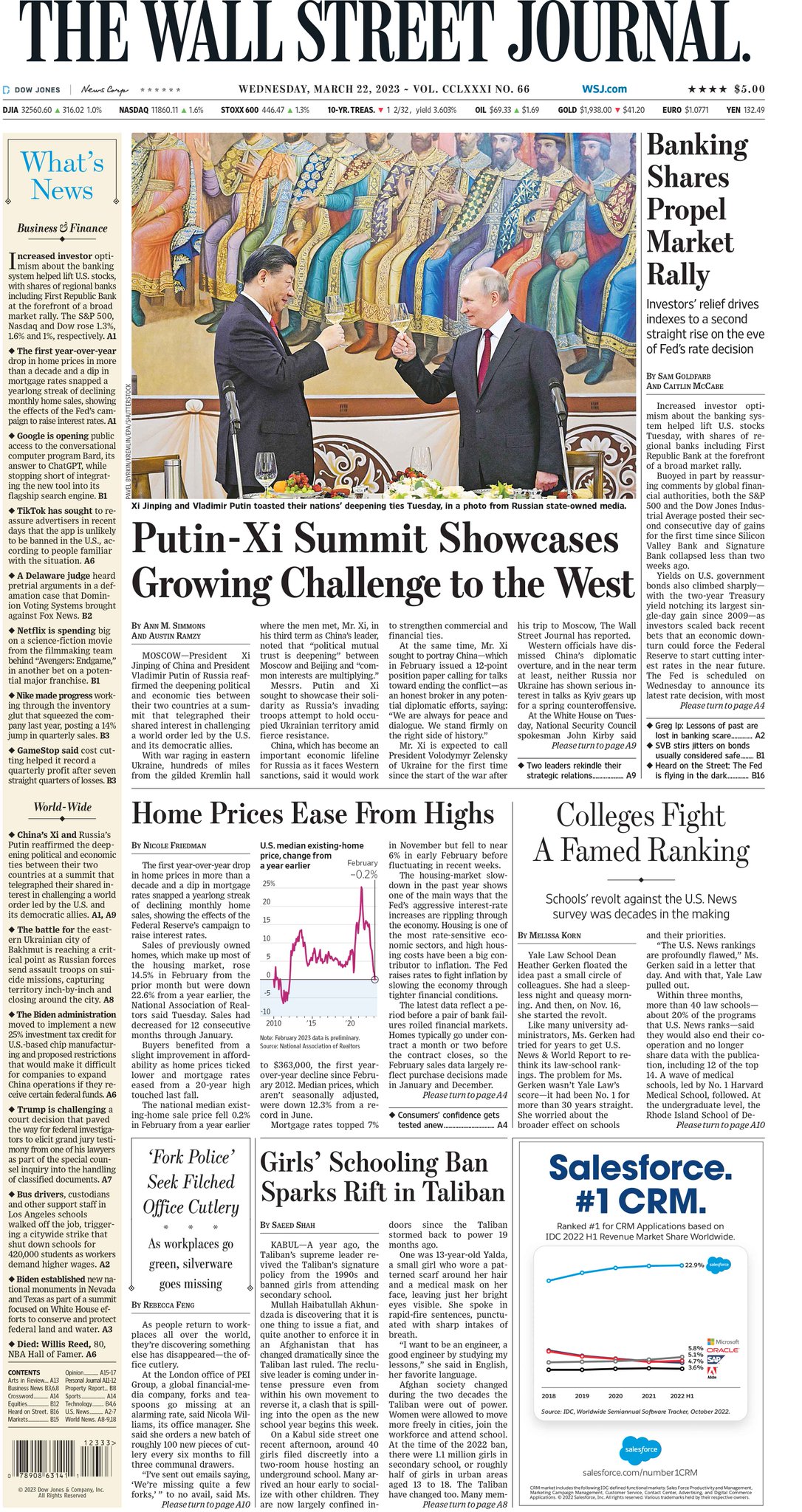 The Wall Street Journal on Twitter: "Take an early look at the front page of The Wall Street ...