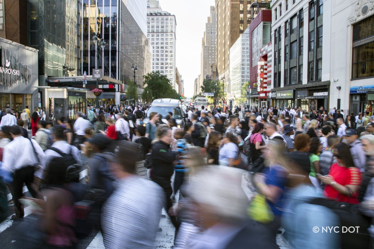 Busy New York City Sidewalk