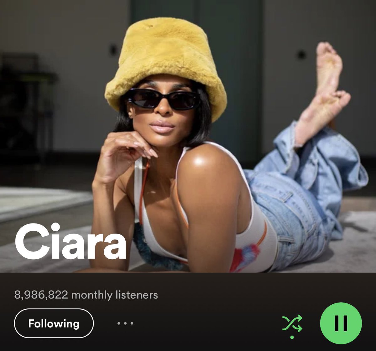 Joe - Better Thangs OUT NOW! on Twitter: "Ciara currently has 8,986,822 monthly listeners on ...