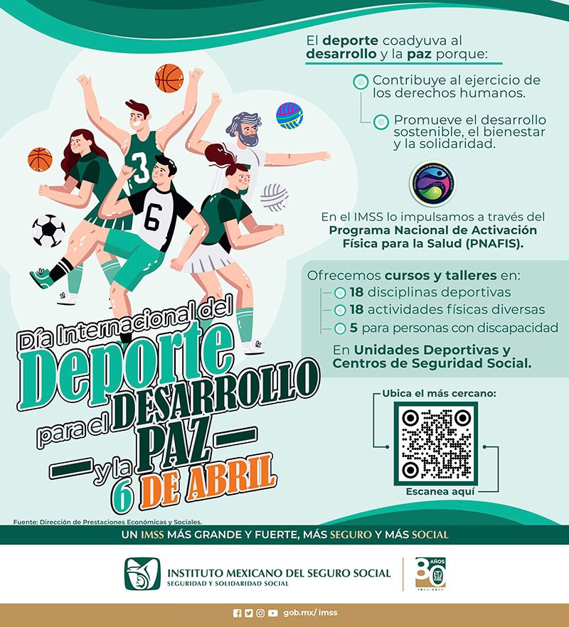IMSS on Twitter: "🗓️ 6 de abril, Día Internacional del Deporte para el ...