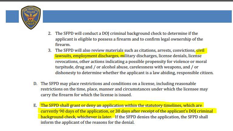 SFPD has posted their qualification standards and accepted calibers ...
