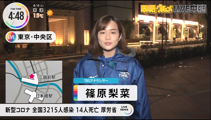 tvmaniaZERO on Twitter: "2023/04/04 #thetime_tbs #篠原梨菜 アナは三越前駅 桜フェス日本橋から中継 パティスリーISOZAKIの桜モンブランを ...