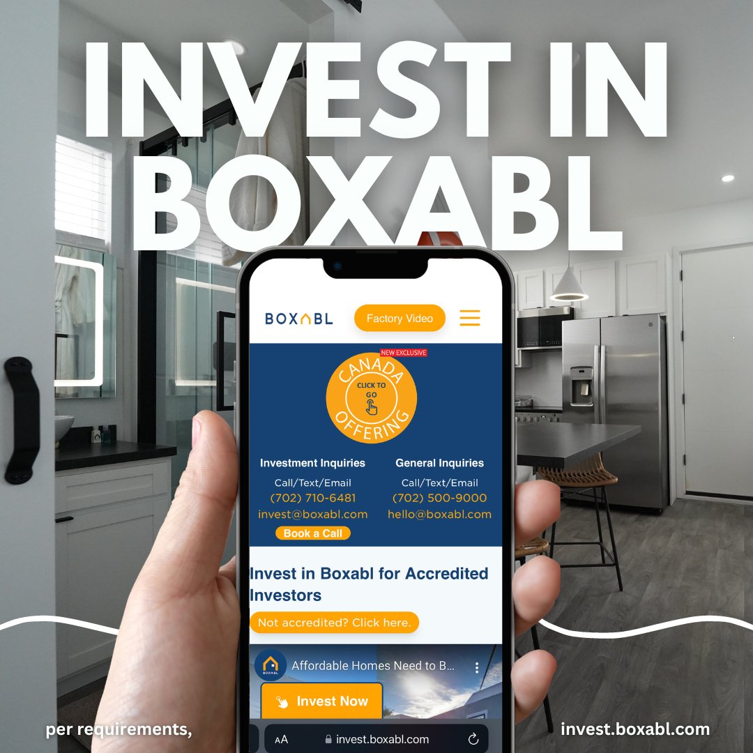 BOXABL on Twitter: "Invest in @BOXABL per requirements, http://invest.boxabl.com"
