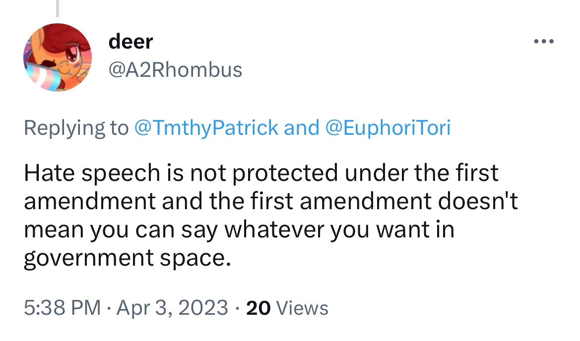 The First Amendment on Twitter: "There is no hate speech exception to ...