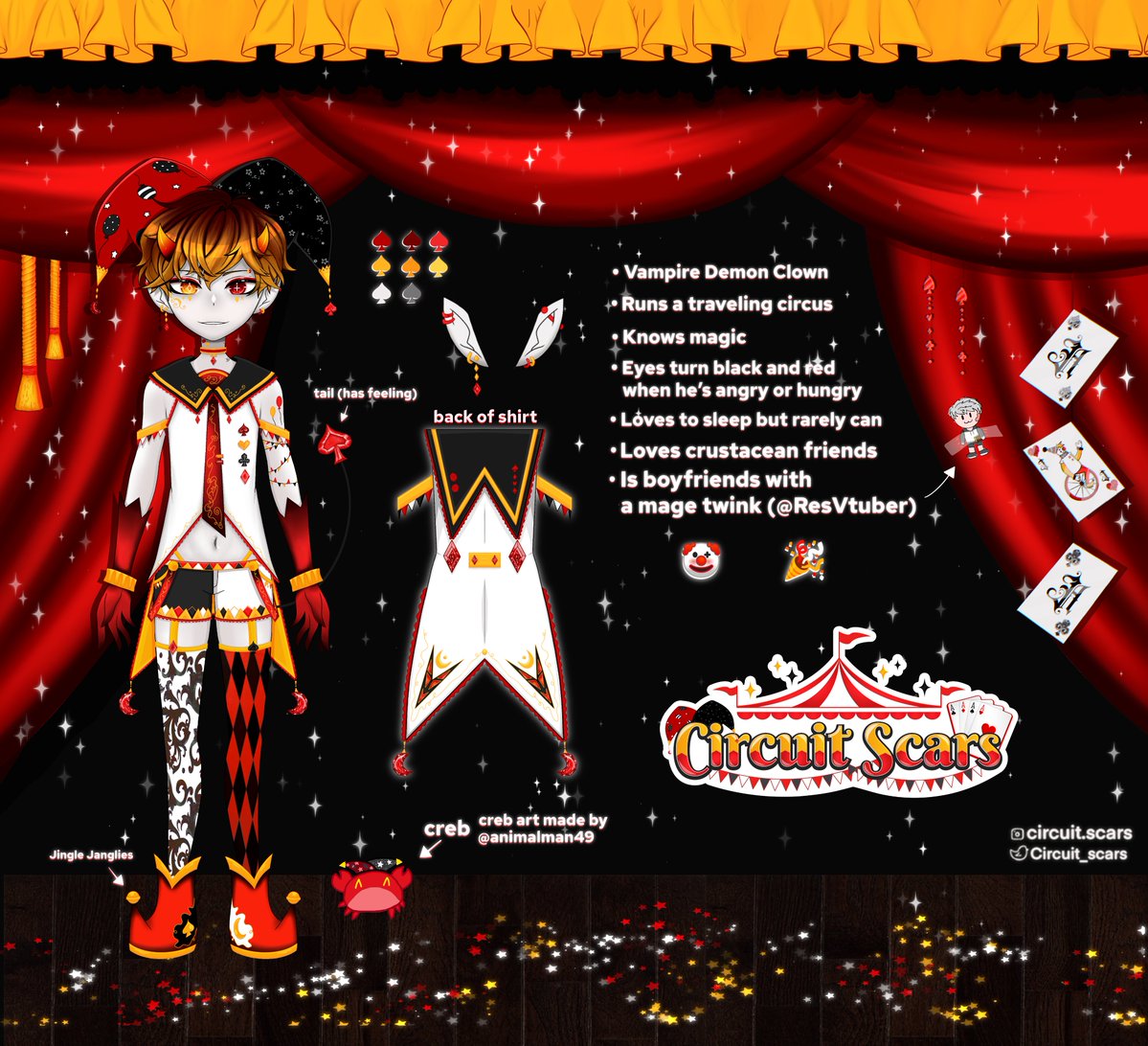 Circuitscars♦jester vtuber! 🤡 🦀 on Twitter: "I'm Circuit the jester! Welcome to my Circus! I ...