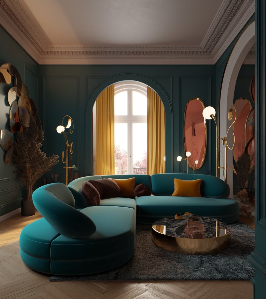 Colorful Art Deco Interior: Can't wait to see the first furniture ...