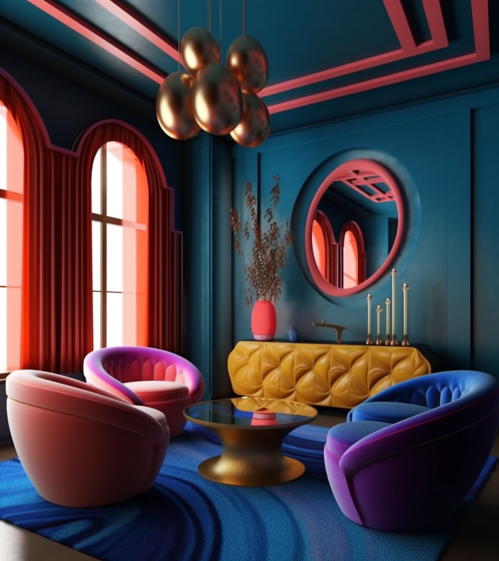 Colorful Art Deco Interior: Can't wait to see the first furniture ...