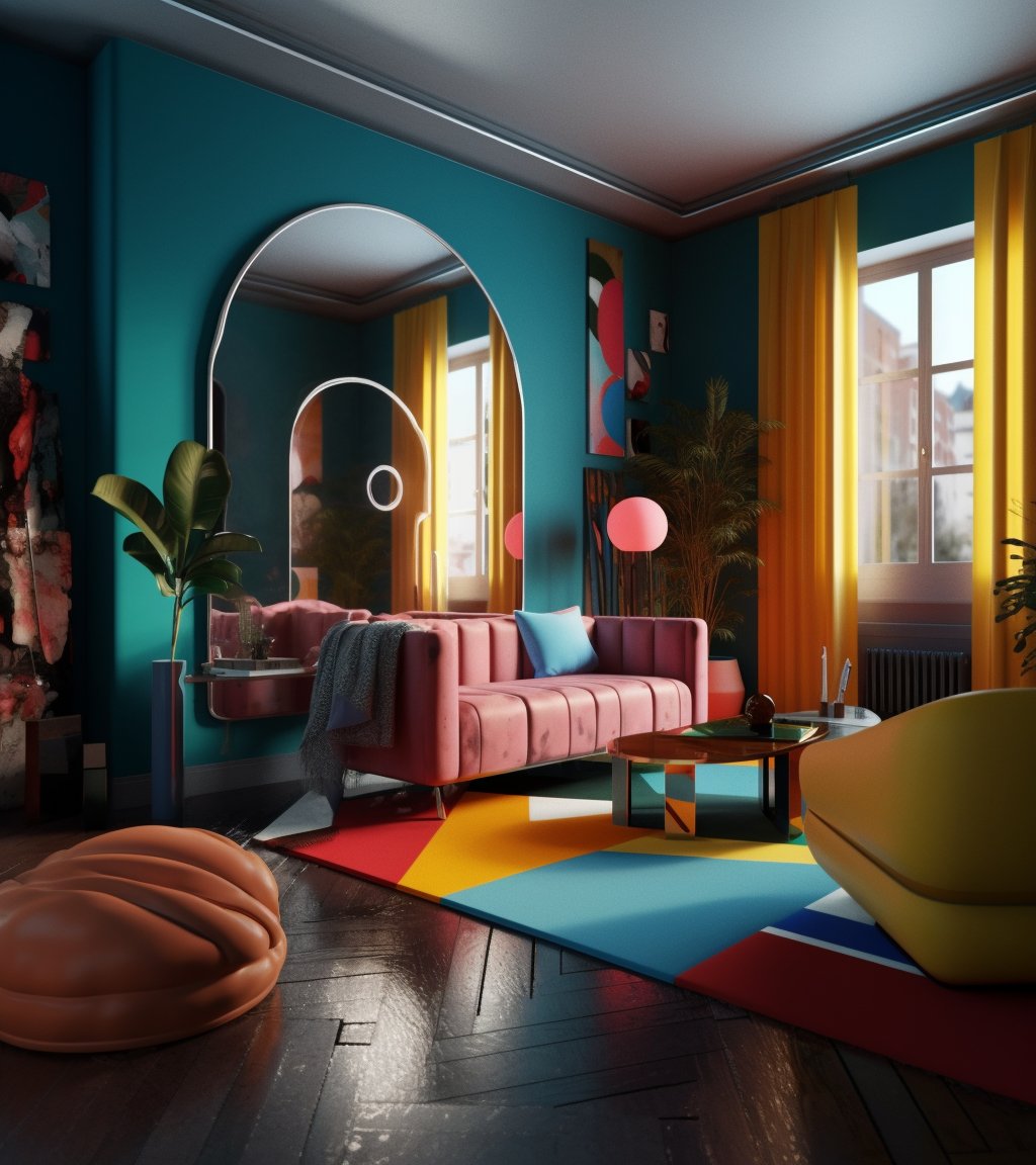 Colorful Art Deco Interior: Can't wait to see the first furniture ...