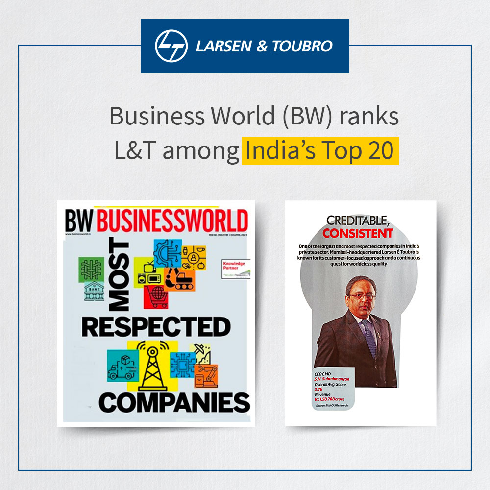 Larsen & Toubro on Twitter: "L&T has been ranked among India’s Top 20 most respected companies ...