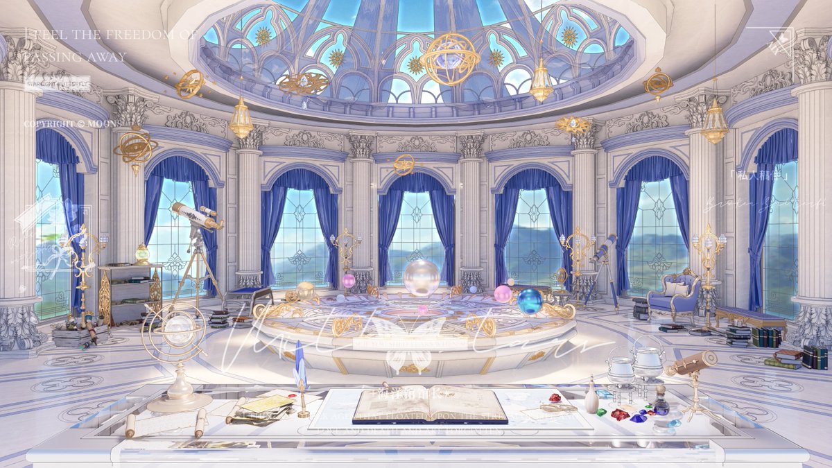 海洋馆馆长 on Twitter: "海洋馆馆长 VTuber魔法学院——天文观星室配信背景Magic Academy Astronomy and Stargazing Room # ...